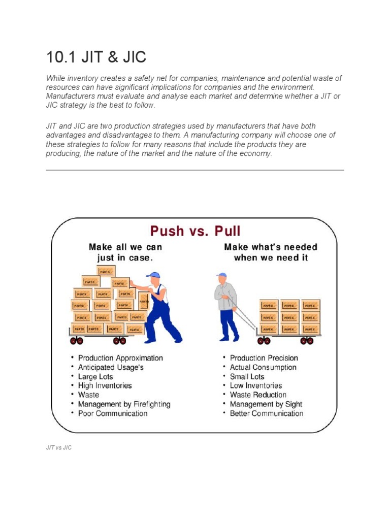 10.1 Jit & Jic | PDF | Inventory | Economies