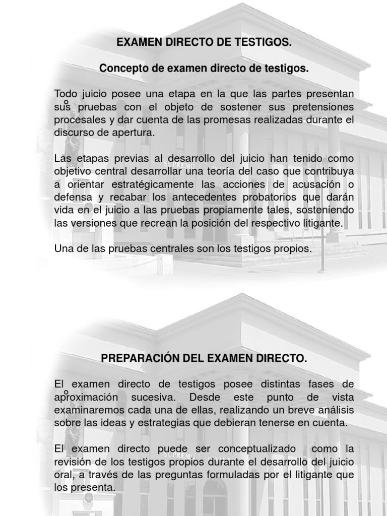 Examen de Testigos. | PDF | Testigo | Prueba (evaluación)