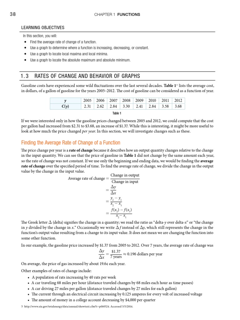 PreCal Lesson 1.3 | PDF | Maxima And Minima | Teaching Mathematics