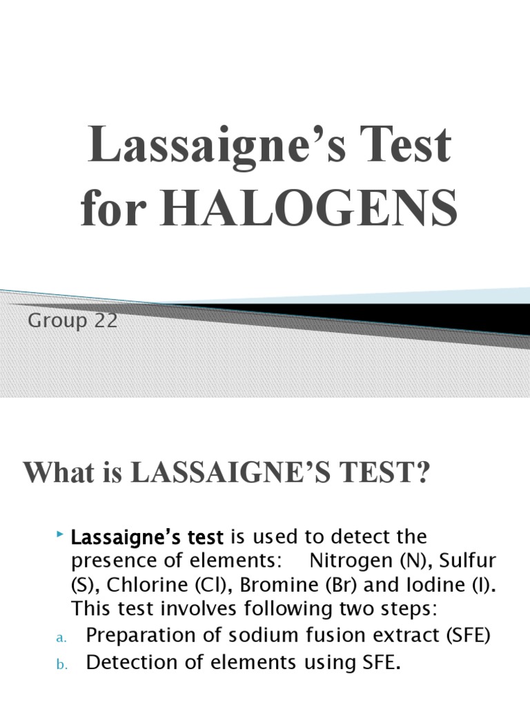 Lassaigne's Test For HALOGENS | PDF