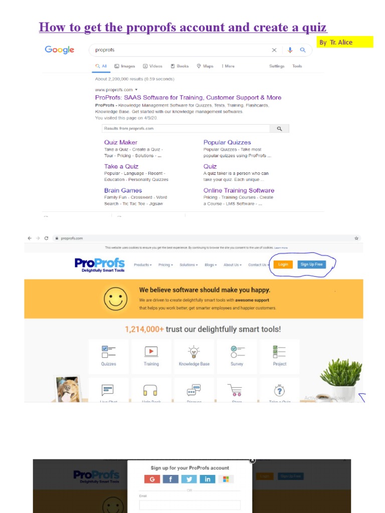 How To Get The Proprofs Account and Create | PDF