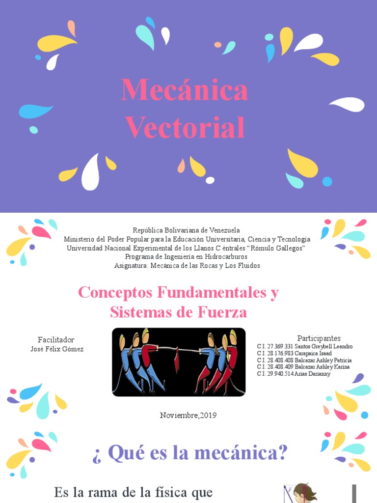 Presentacion de Mecanica Vectorial | PDF | Vector Euclidiano | Mecánica