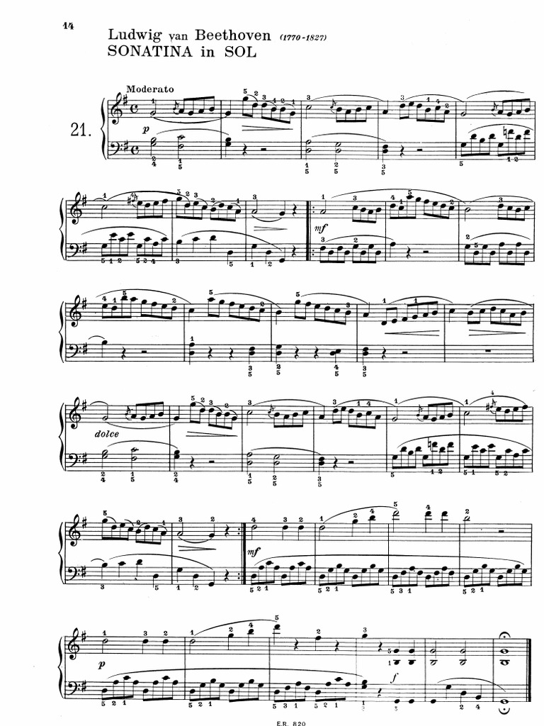 Beethoven - Sonatina in Sol | PDF