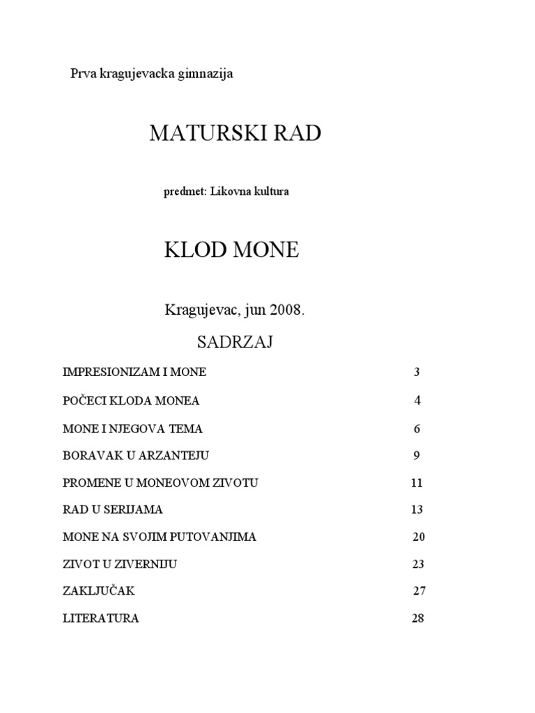 Klod Mone | PDF