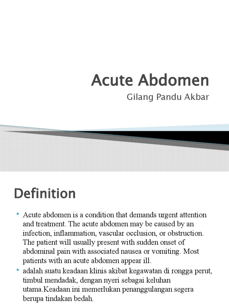 Acute Abdomen LO1 Part 1 | PDF | Wellness | Science & Mathematics