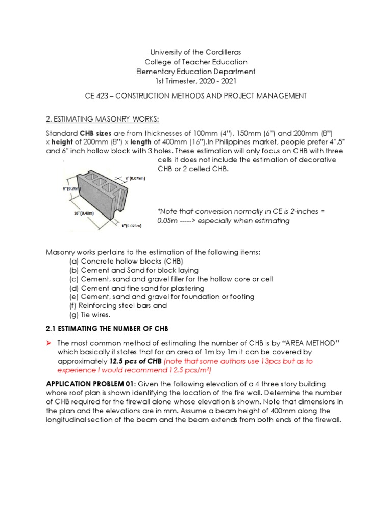 Standard CHB Sizes Are From Thicknesses of 100mm (4"), 150mm (6") and ...