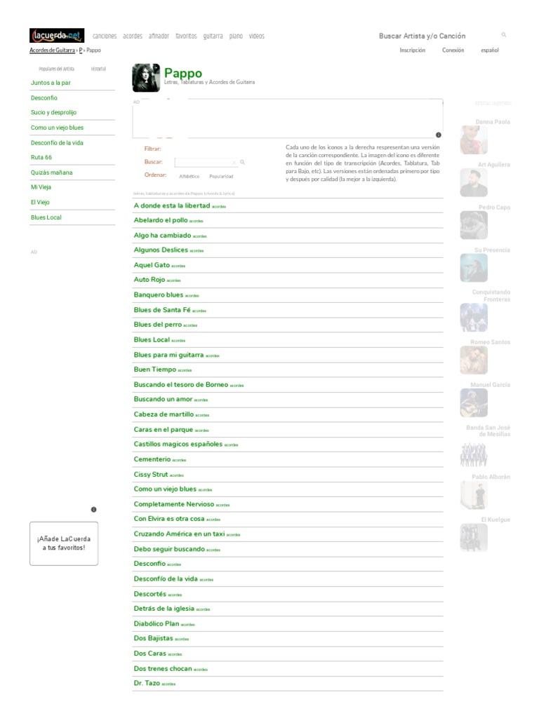 PAPPO Tabs - Acordes de Guitarra | PDF | Blues | Estilos americanos de ...