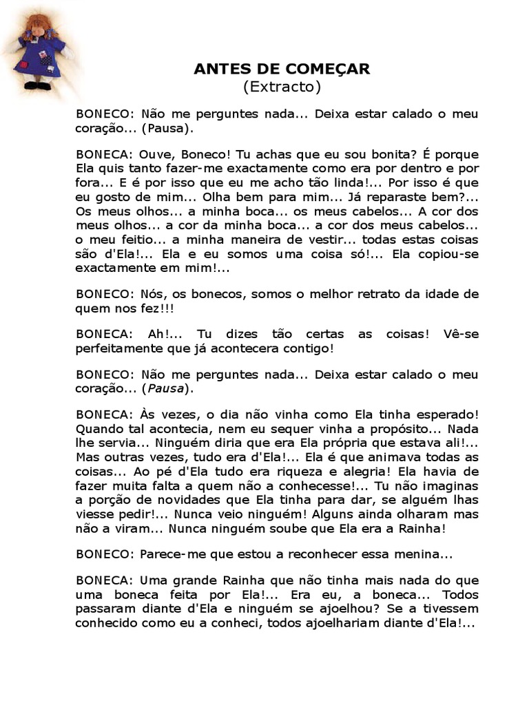 Reflexões de Bonecos: Identidade e Autoimagem | PDF | Bonecas