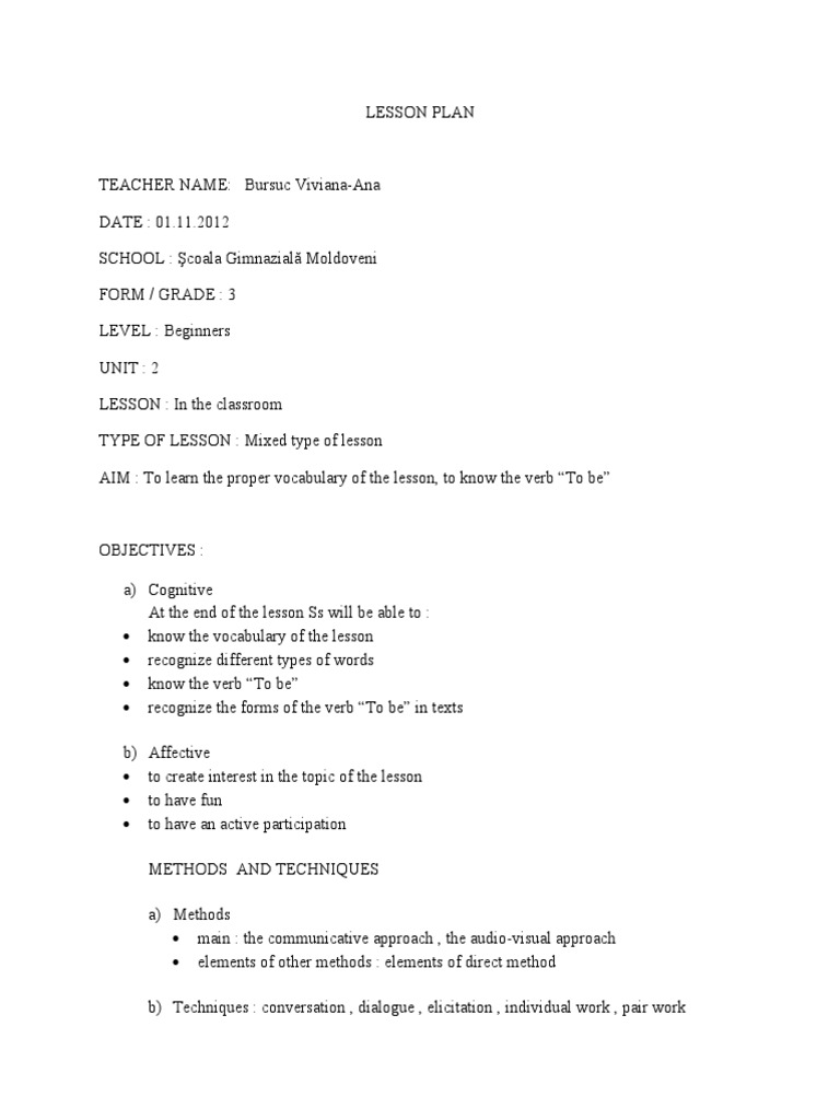 LESSON PLAN 3 Grade III | PDF | Career & Growth | Foreign Language Studies