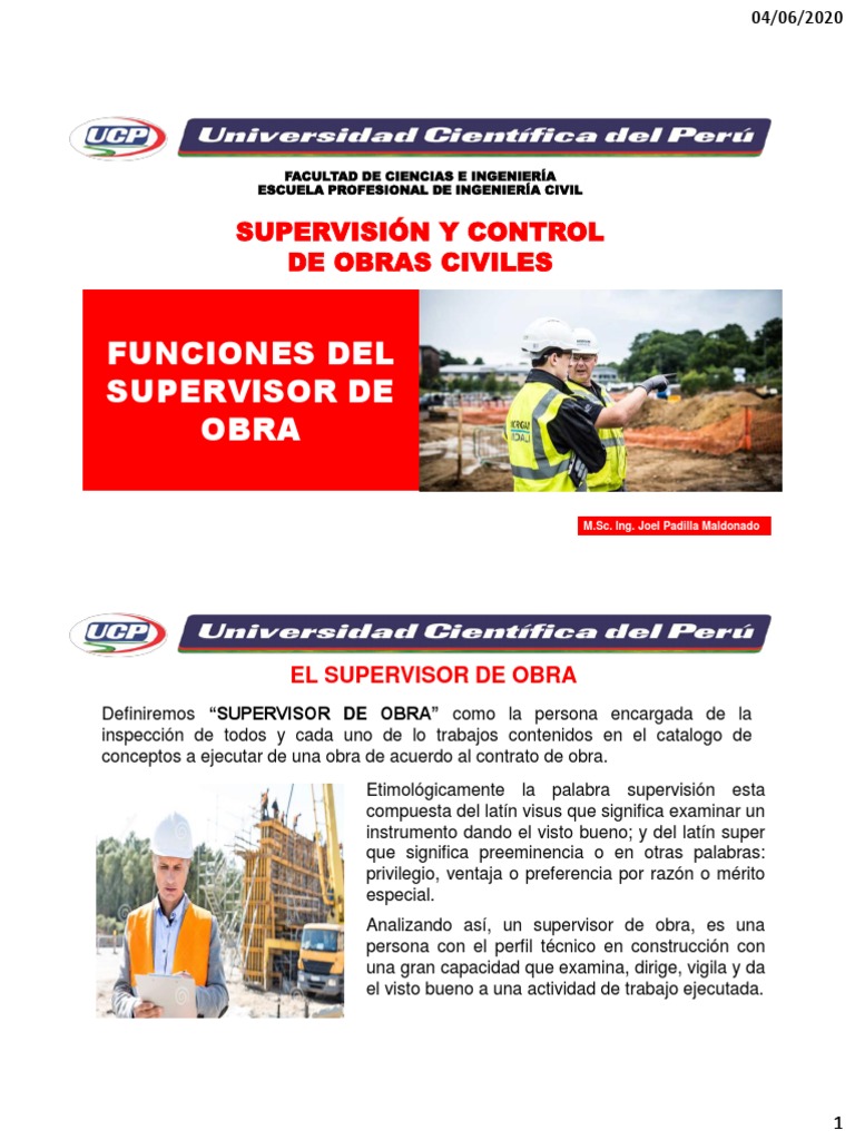 Sesion 11 - Funciones Del Supervisor de Obra | PDF | Presupuesto ...