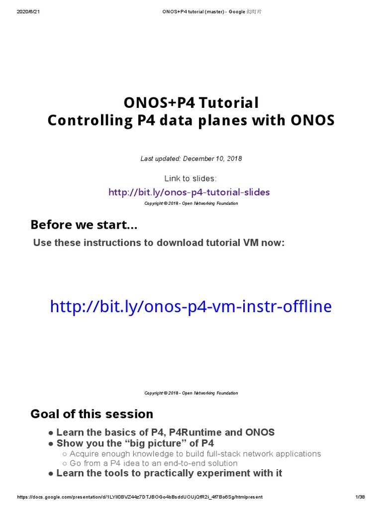 ONOS+P4 tutorial (master) - Google 幻灯片 PDF | PDF | Multiprotocol Label ...