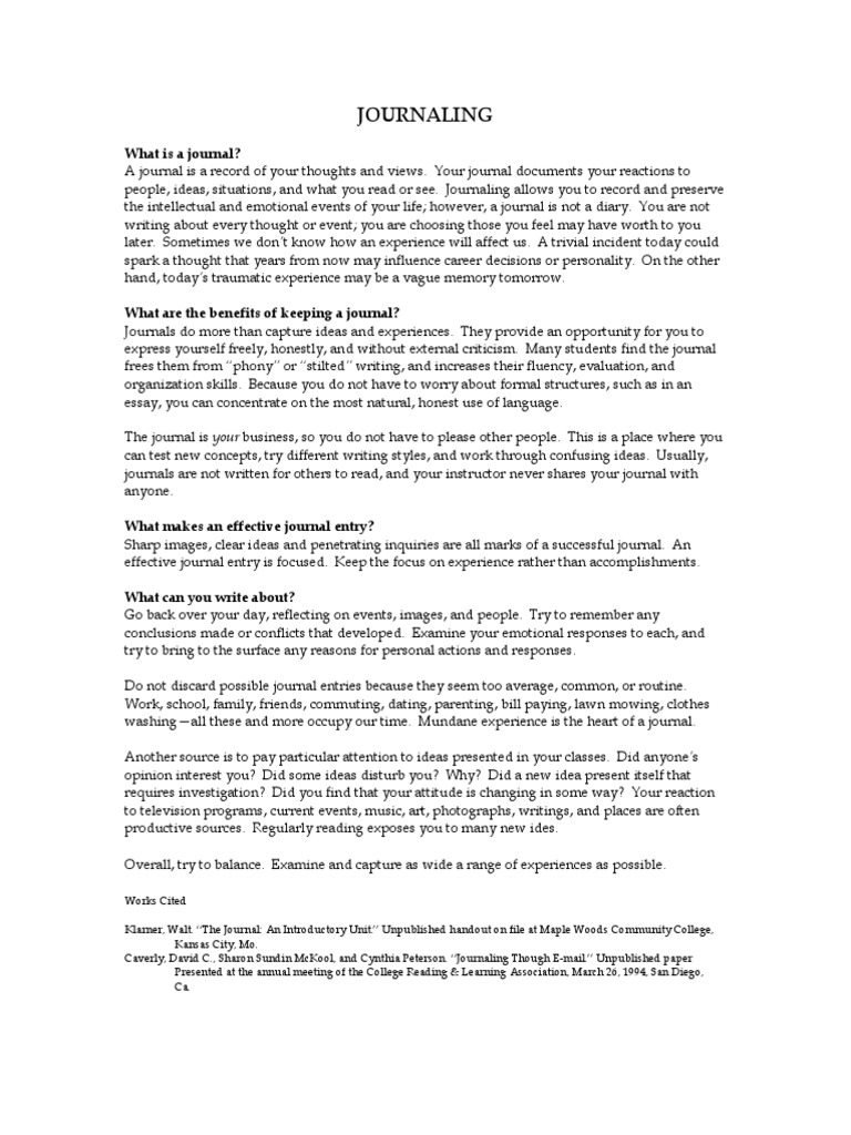 Journaling PDF | PDF | Idea | Experience