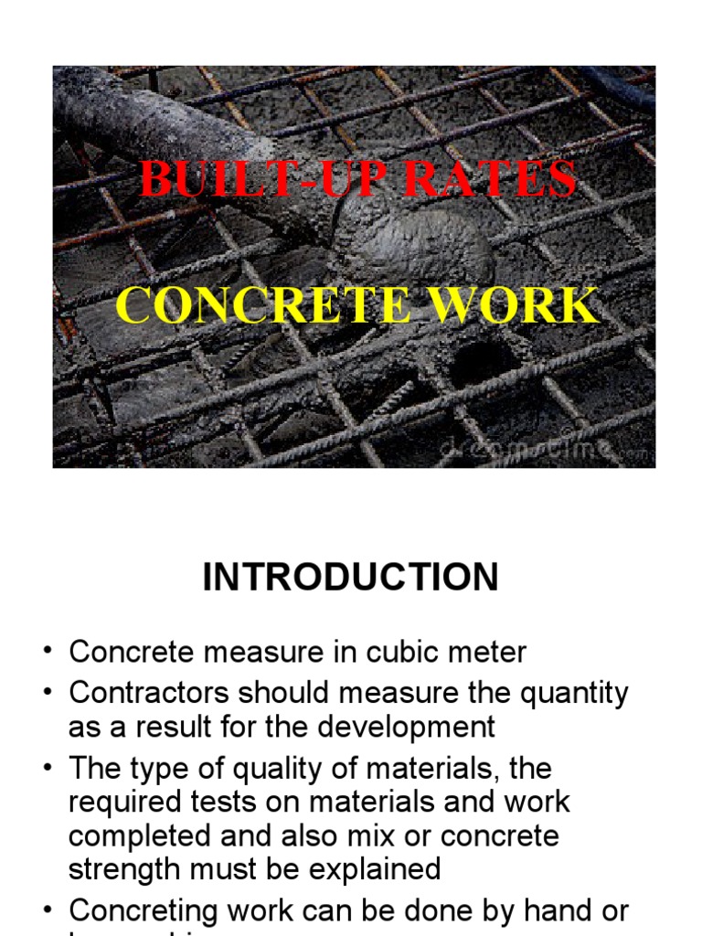 Built-Up Rates: Concrete Work | PDF | Construction Aggregate | Concrete