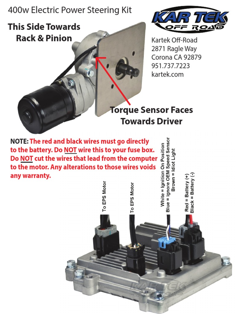 400w Heavy Duty Sand Rail Electric Power Steering Kit PDF | PDF | Fuse ...