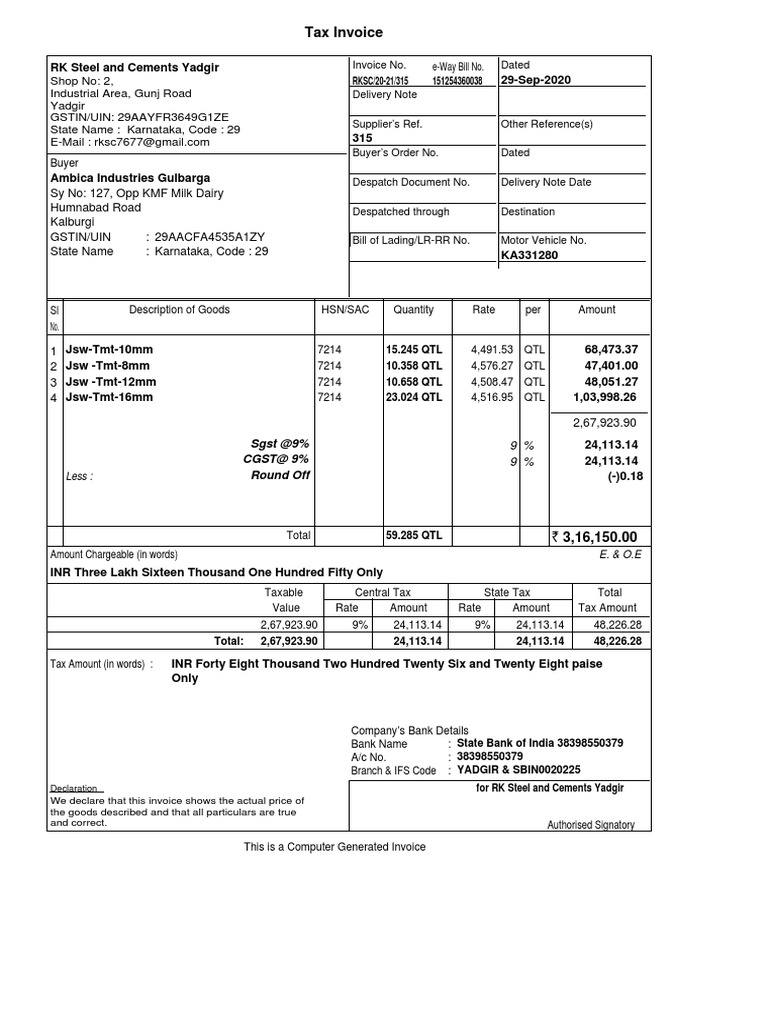 Tax Invoice | PDF | Taxation | Government Finances