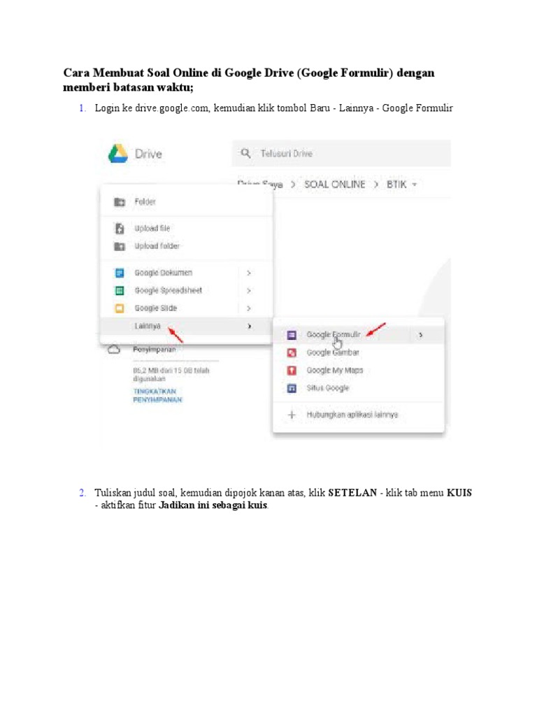 Cara Membuat Soal Online Di Google Drive | PDF | Karier & Perkembangan | Bisnis