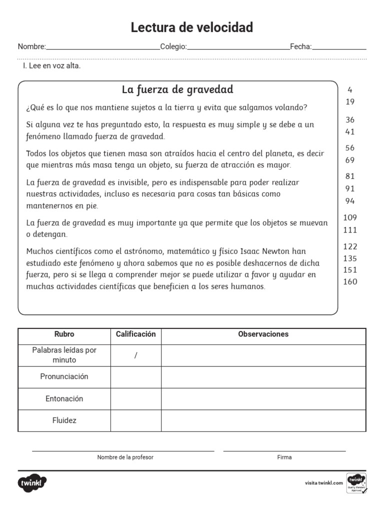 Hojas De Trabajo Sobre La Gravedad Hoja De Ejercicios De Rueda De