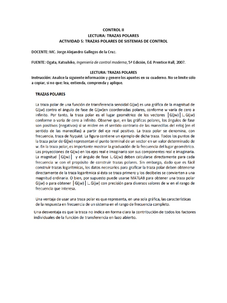 Trazas Polares y Act 5 - Control2 PDF | PDF