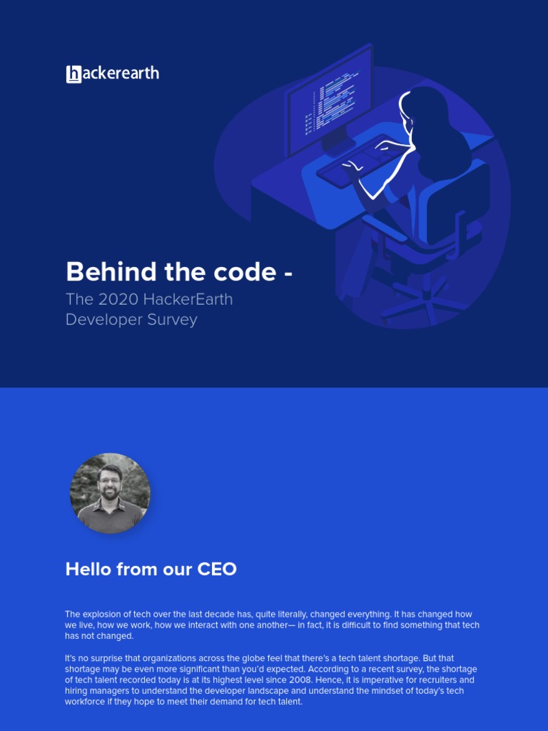 Behind The Code - : The 2020 Hackerearth Developer Survey | PDF | Java ...