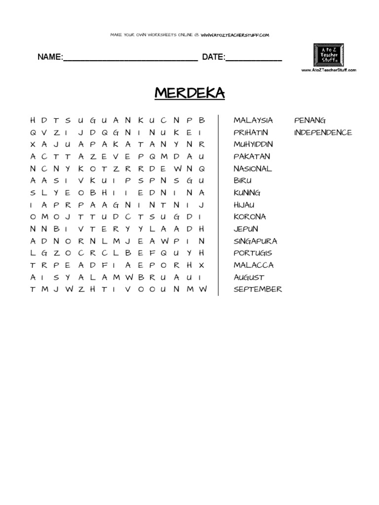 Word Search Generator - Create Your Own Printable Word Find Worksheets ...