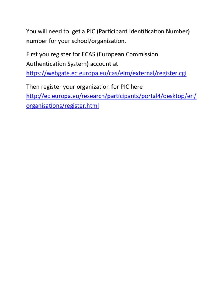 Applying For PIC Number | PDF