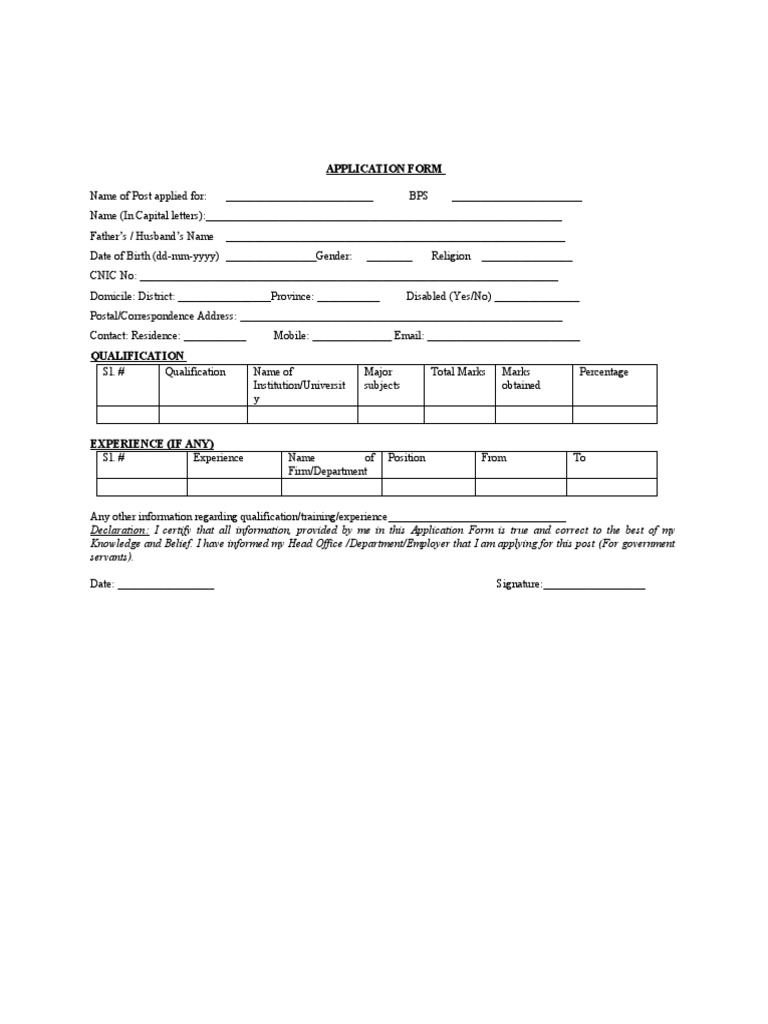 Application Form | PDF