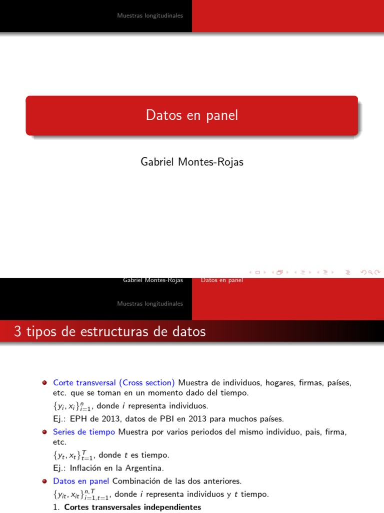 Datos en Panel - Econometria, UBA, Montes Rojas | PDF | Mínimos ...