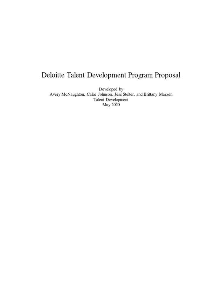 Deloitte Talent Development Program Proposal | PDF | Mentorship ...