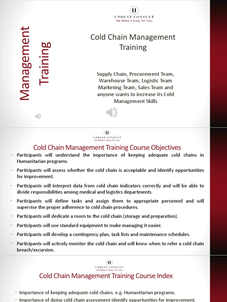Cold Chain Management Outline | PDF
