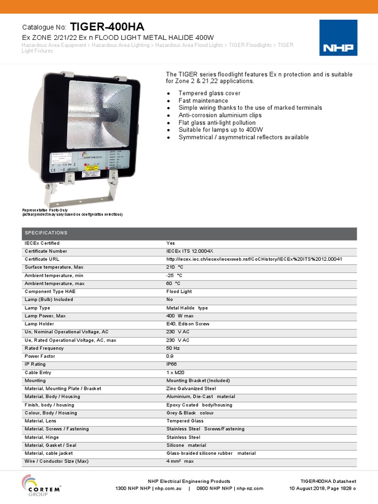 A Powerful Hazardous Area Floodlight: Specifications and Details for ...