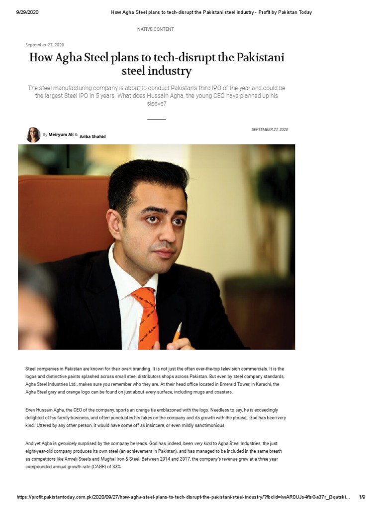 Agha Steel 13102020 115825am PDF | PDF | Pakistan | Steel