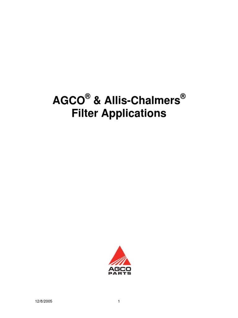 AGCO Filter Applications Guide | PDF | Land Vehicles | Vehicle Technology