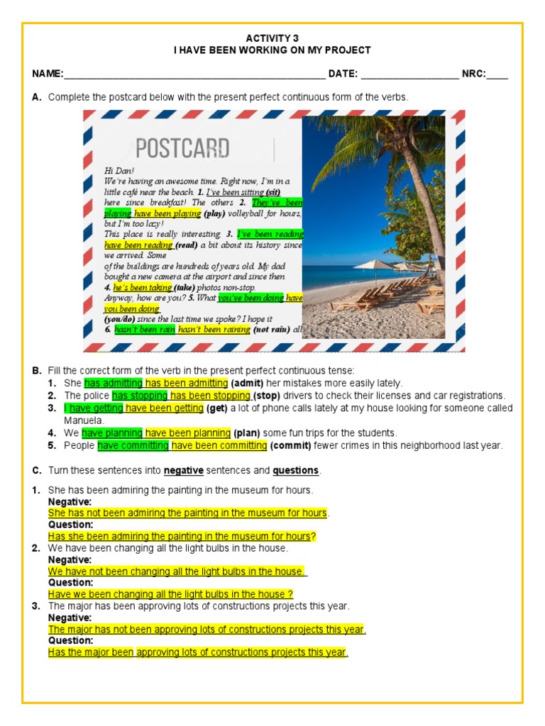 Activity 3 I Have Beeb Working On My Project Correction | PDF | Morphology | Cognitive Science