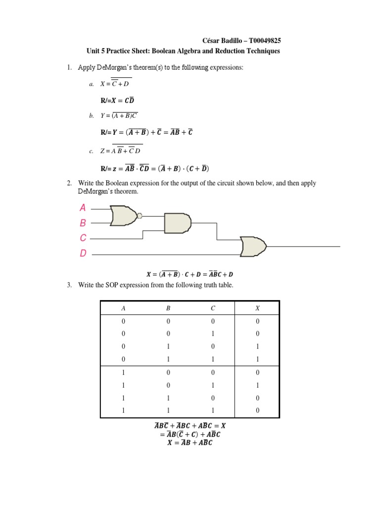 Taller 4 PDF | PDF | Boolean Algebra | Teaching Mathematics