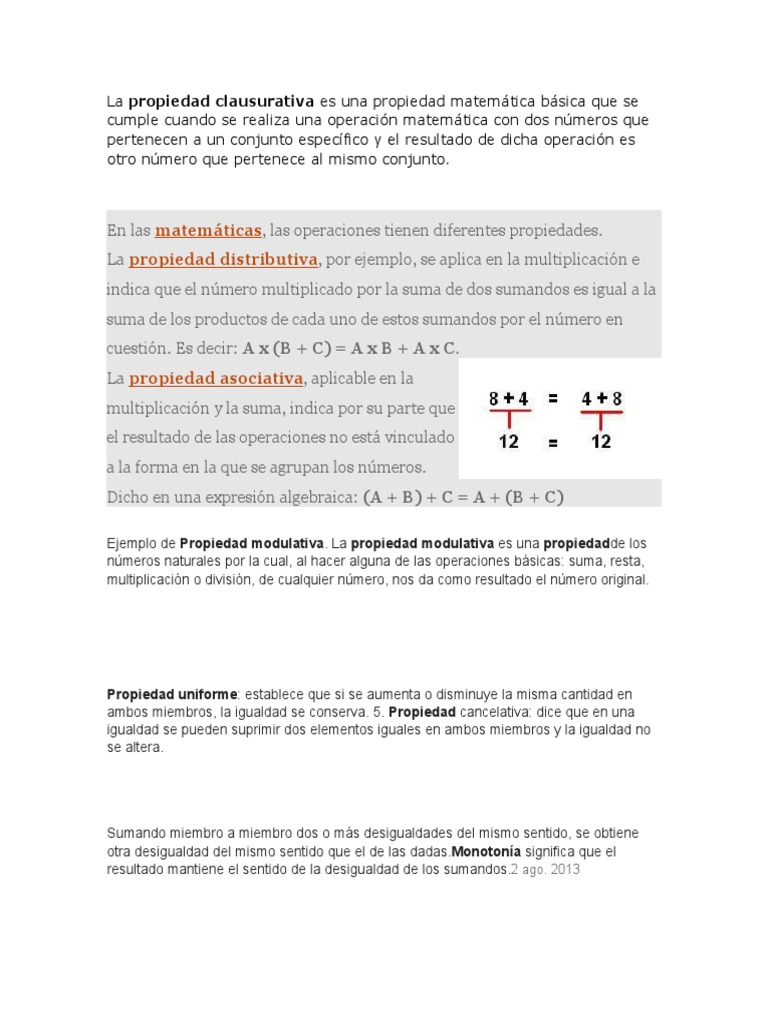 Las Propiedades de Las Matematicas | PDF