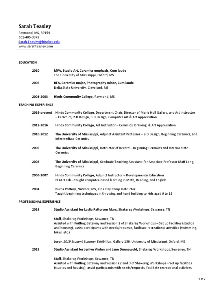 Website cv-2020 Final | PDF | Studio | Pottery