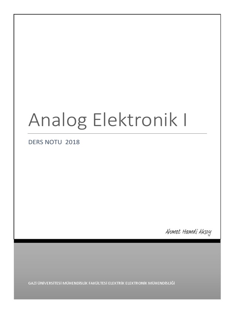 Analog Electronics Notes | PDF