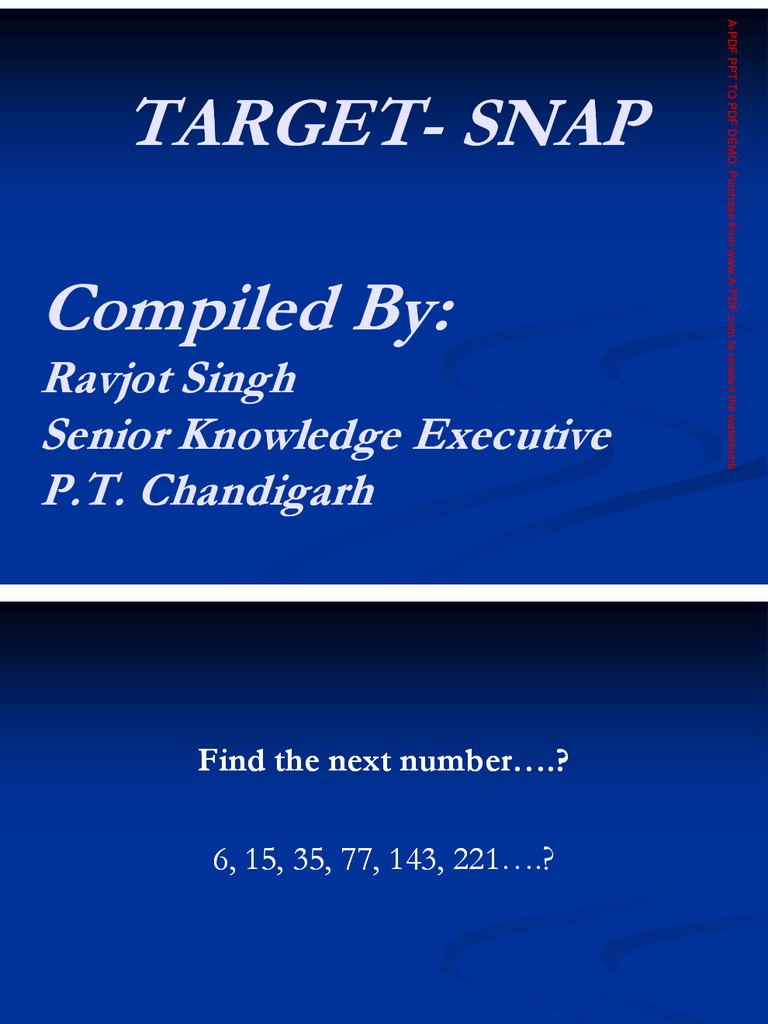 Target Target - Snap Snap Compiled By: Compiled By: Compiled By ...