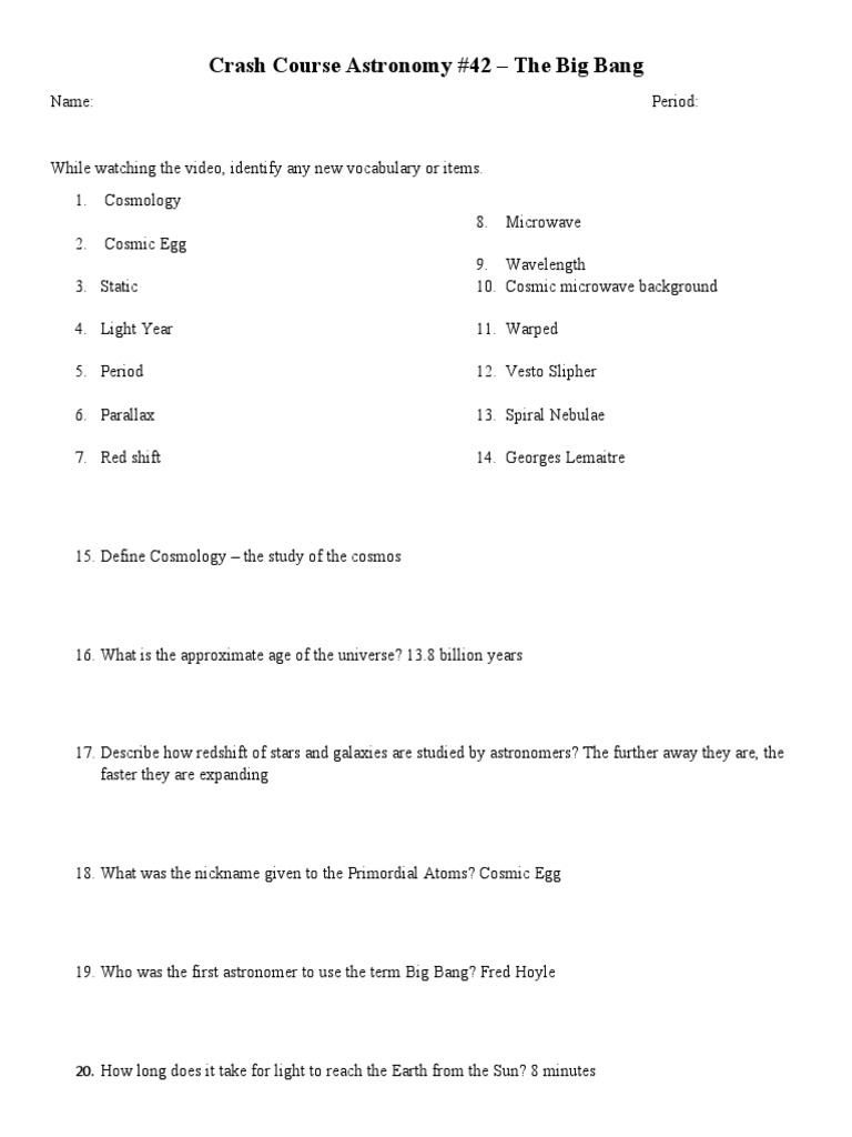 Crash Course Astronomy #42 - The Big Bang | PDF