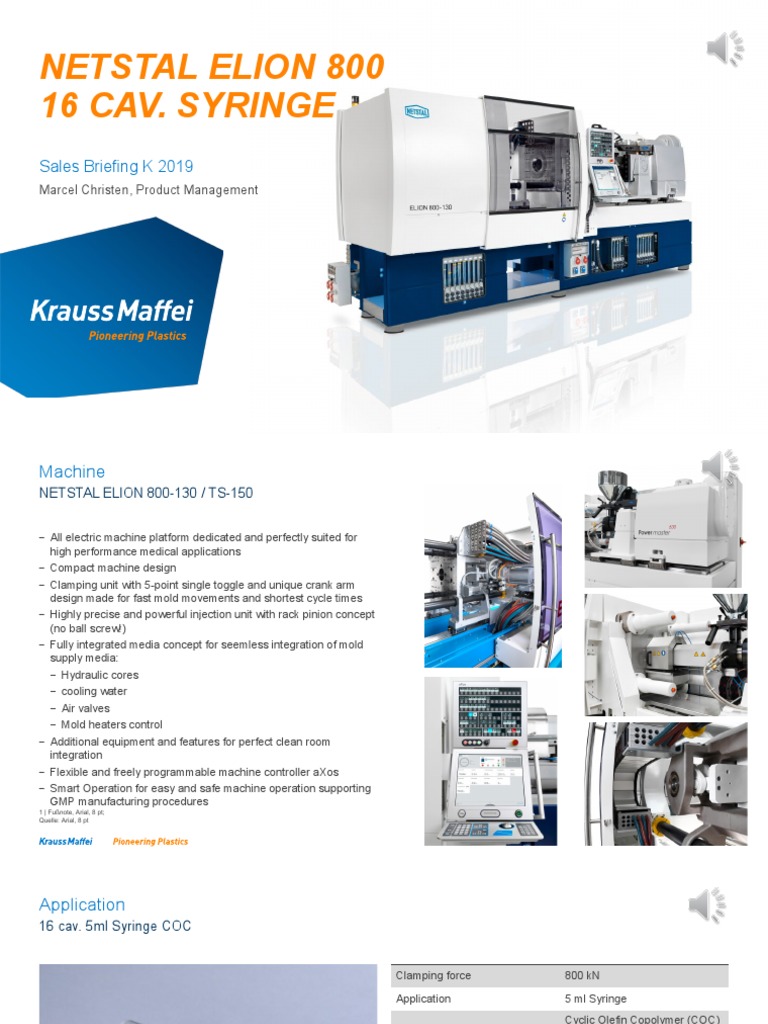 KM Netstal Elion 800 K 2019 | PDF | Syringe | Mechanical Engineering