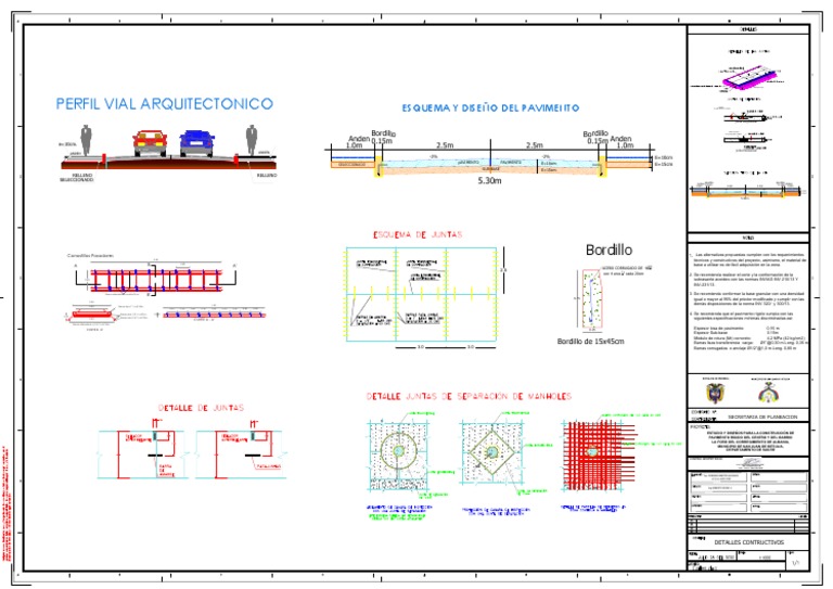 Plano de Detalles Constr - Pavimento | PDF | Transporte por carretera | Transporte