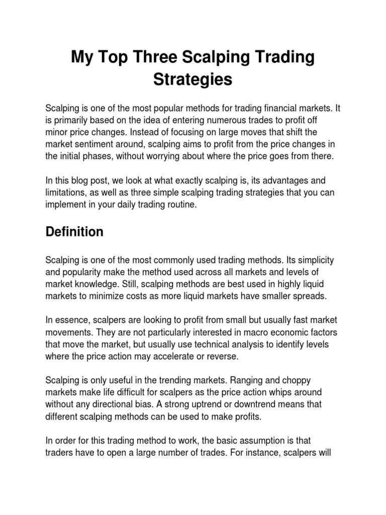 My Top Three Scalping Trading Strategies | PDF | Technical Analysis ...