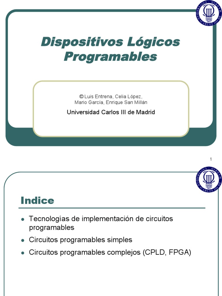 Dispositivos Lógicos Programables | PDF | Arreglos de compuertas lógicas programables en sitio ...