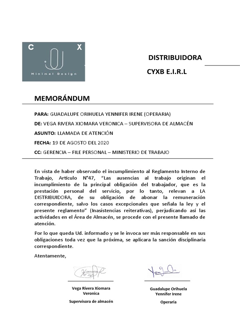 Ejemplo de MEMORÁNDUM | PDF