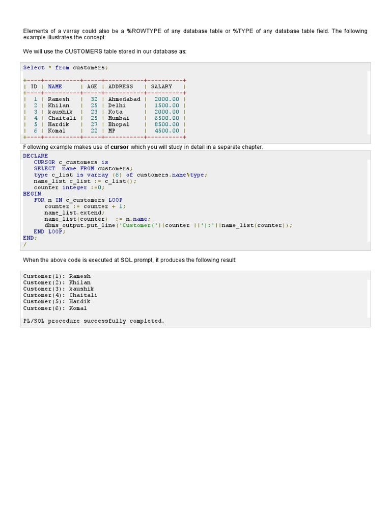 Select From: 'Customer (' ') :' | PDF | Subroutine | Pl/Sql