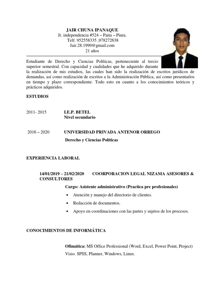 Curriculum Vitae Descriptivo | PDF
