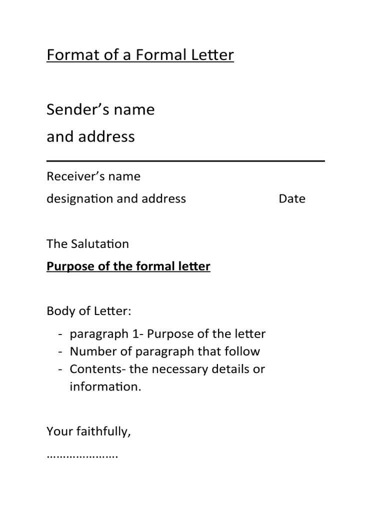 Format of A Formal Letter | PDF