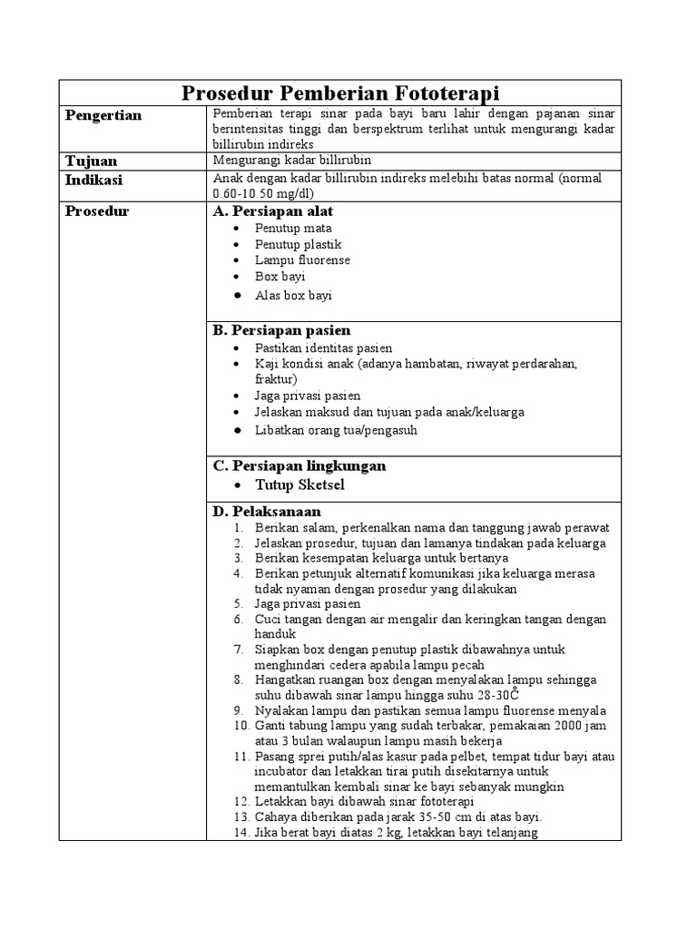 Fototerapi Bayi Baru Lahir | PDF