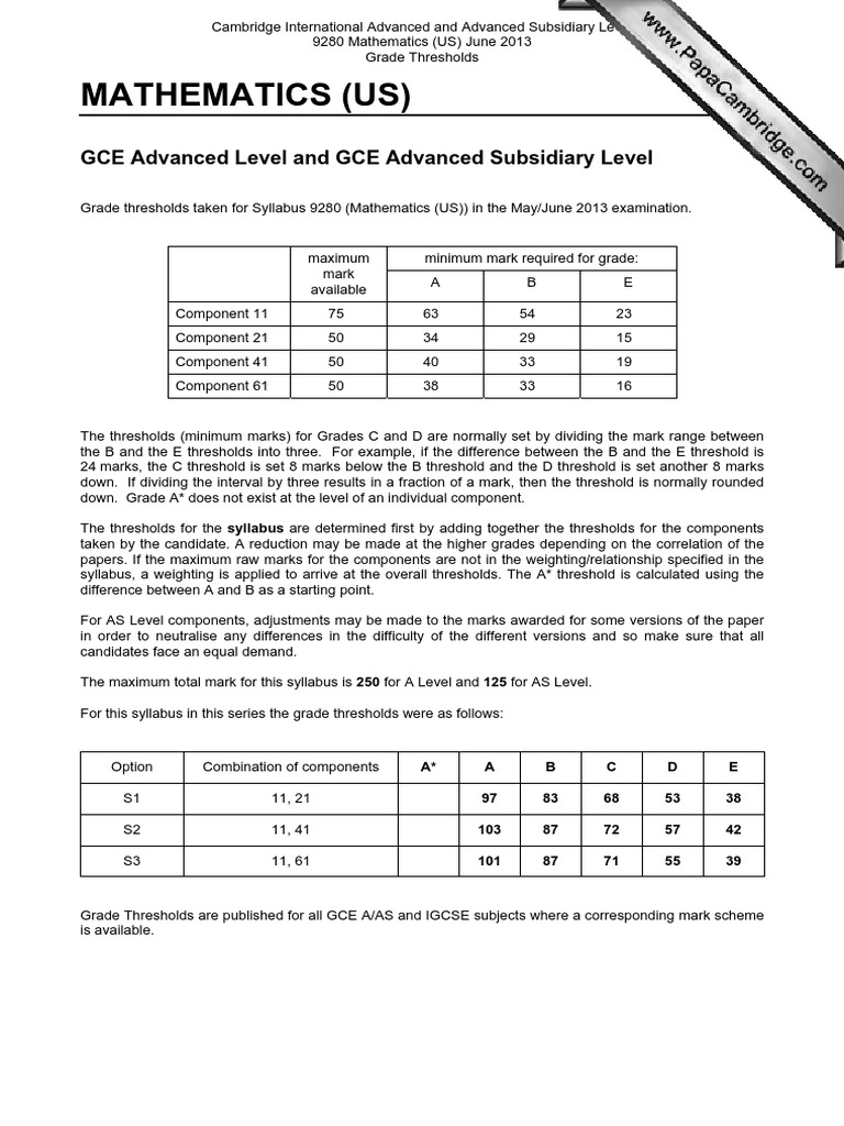 Mathematics (Us) : GCE Advanced Level and GCE Advanced Subsidiary Level ...