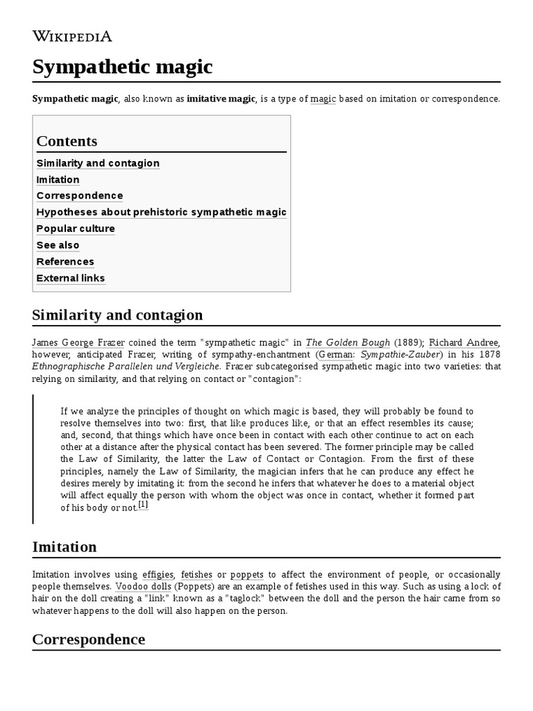 Sympathetic Magic | PDF | Anthropology Of Religion | Cultural Anthropology